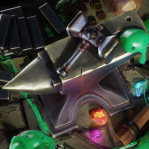 ArtStation - Stylized Anvil Diorama