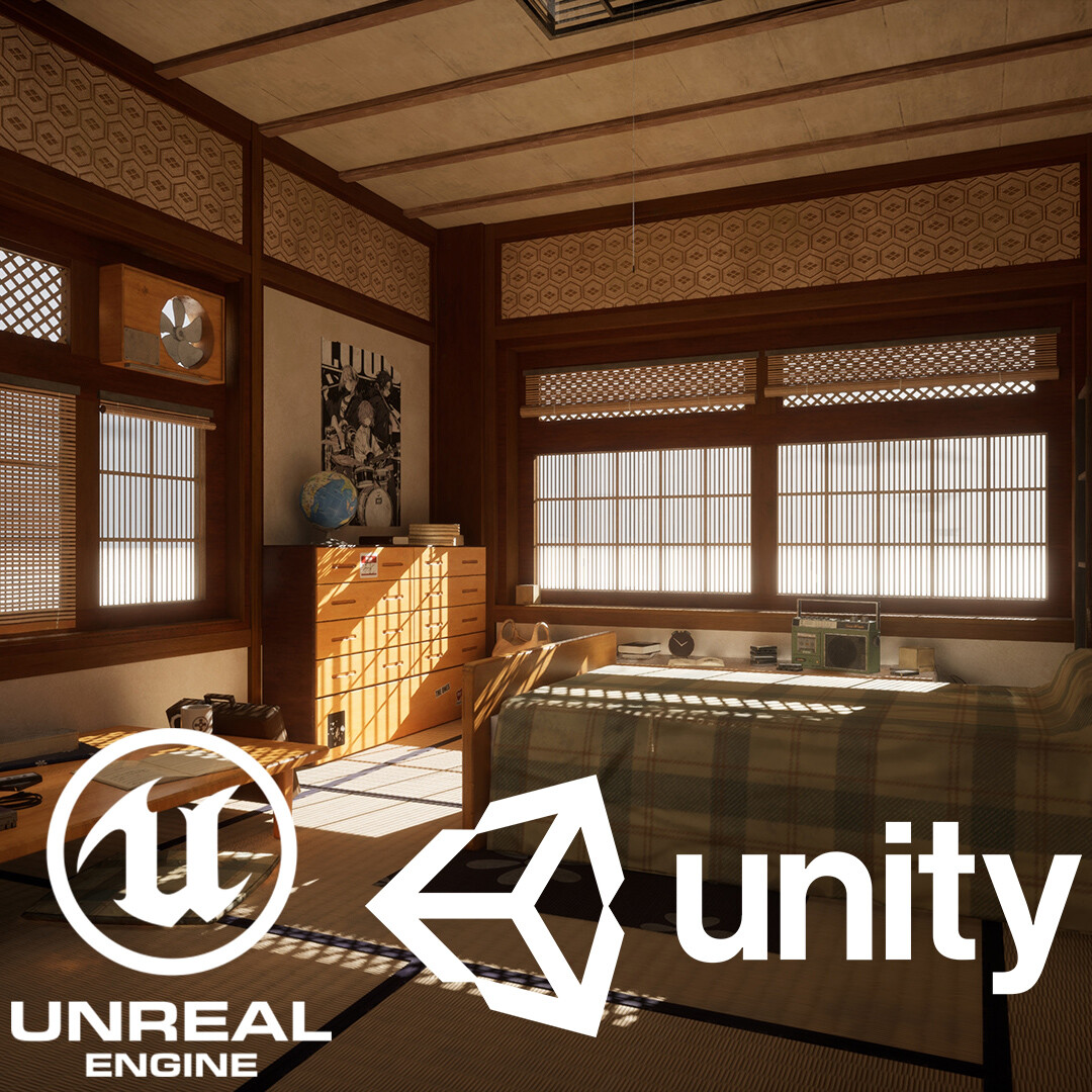 ArtStation - Interior Japanese Bedroom 01