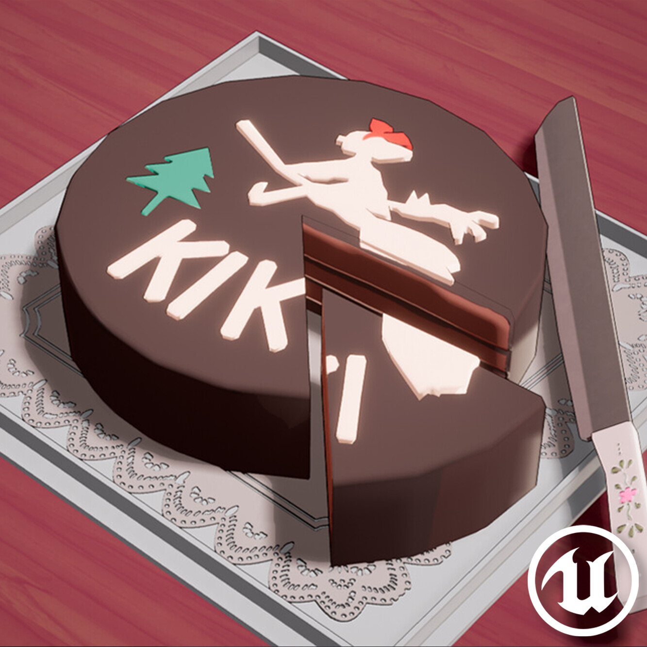 ArtStation - 3D stylized food art — cut the cake in Ghibli