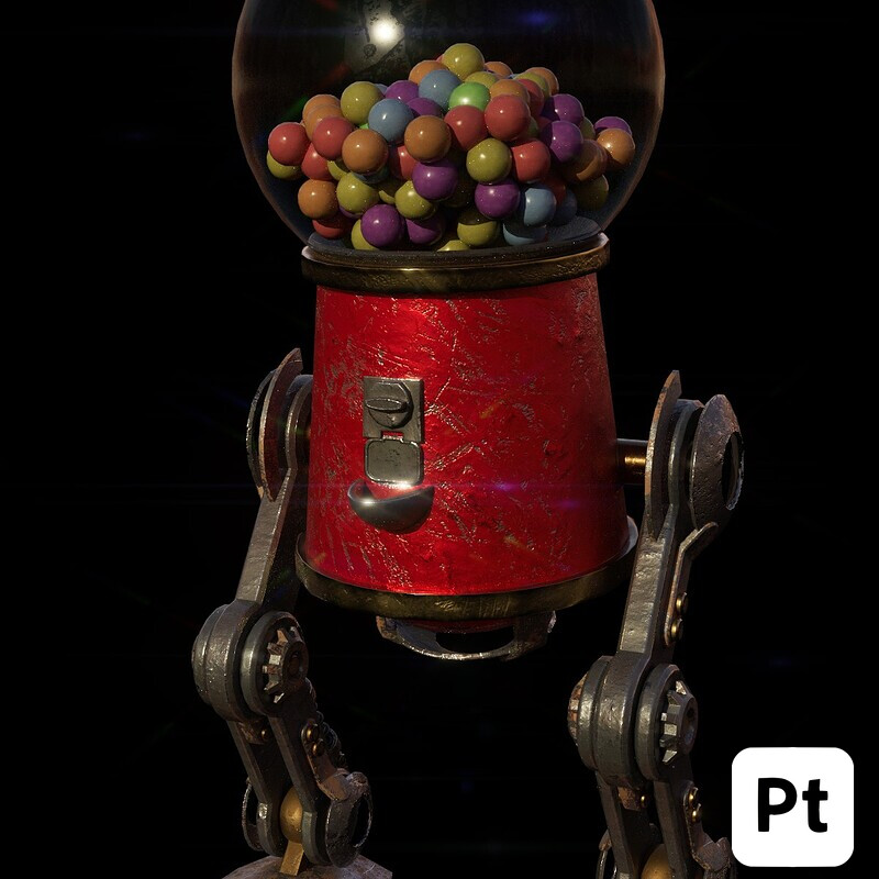 ArtStation - Gumball robot | Texturing