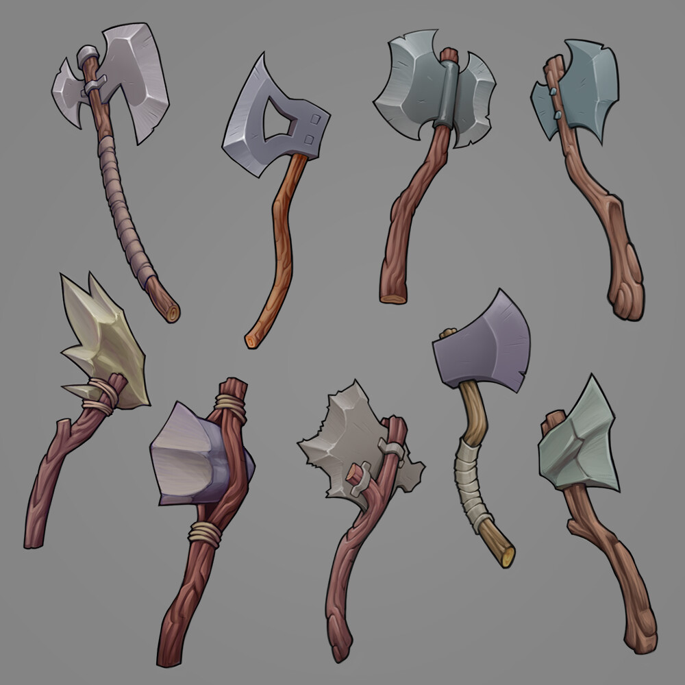 ArtStation - Collection of crude, basic and fine axes design