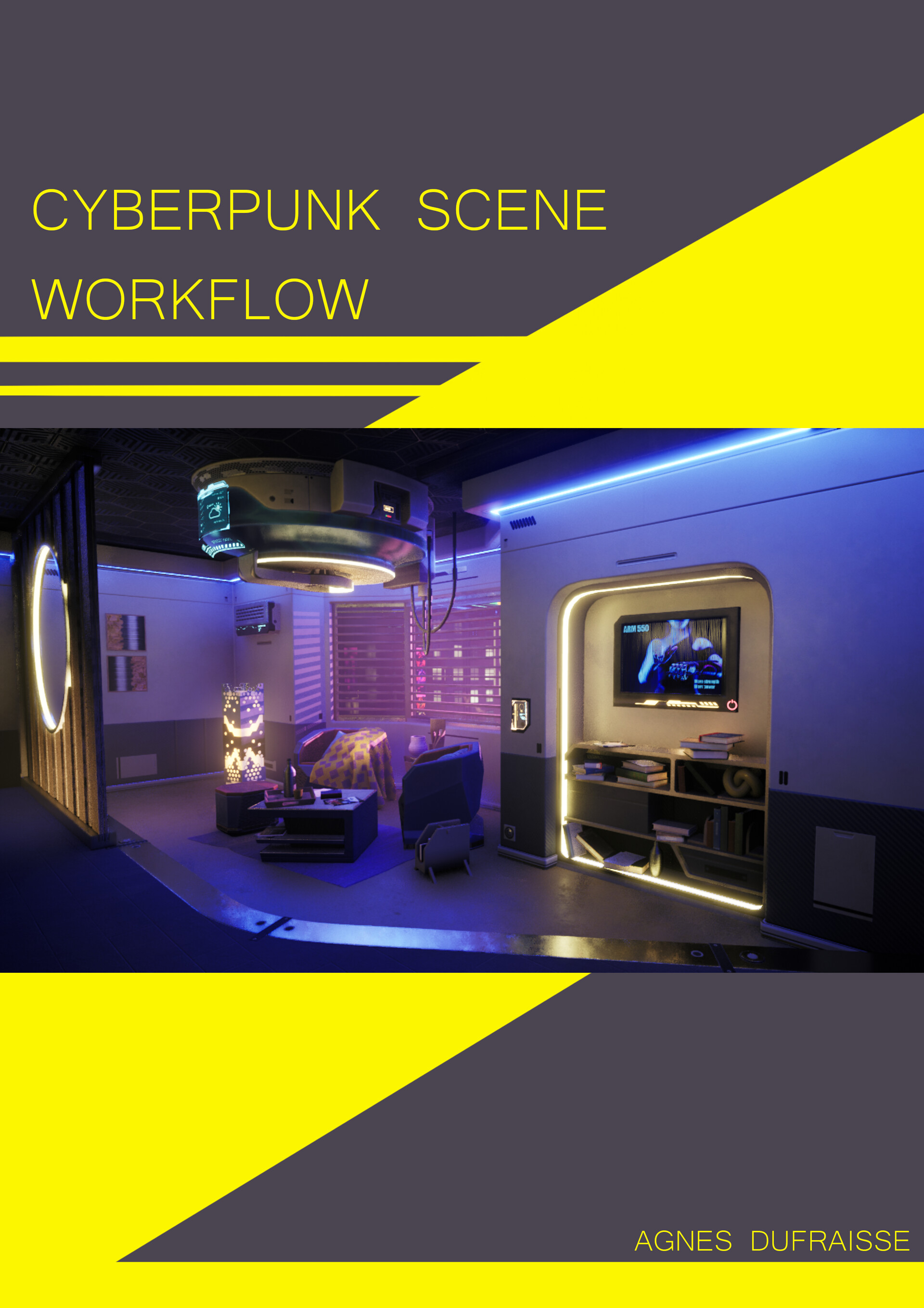 ArtStation - Cyberpunk Living room Workflow