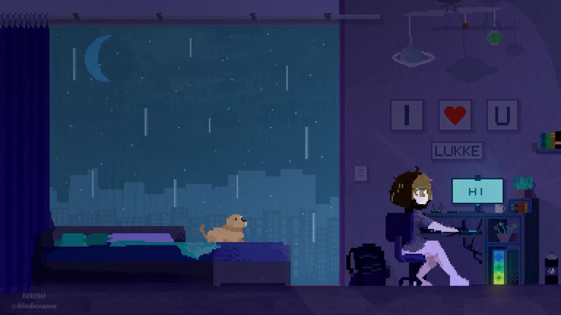 ArtStation - PIXEL ART - girl at room