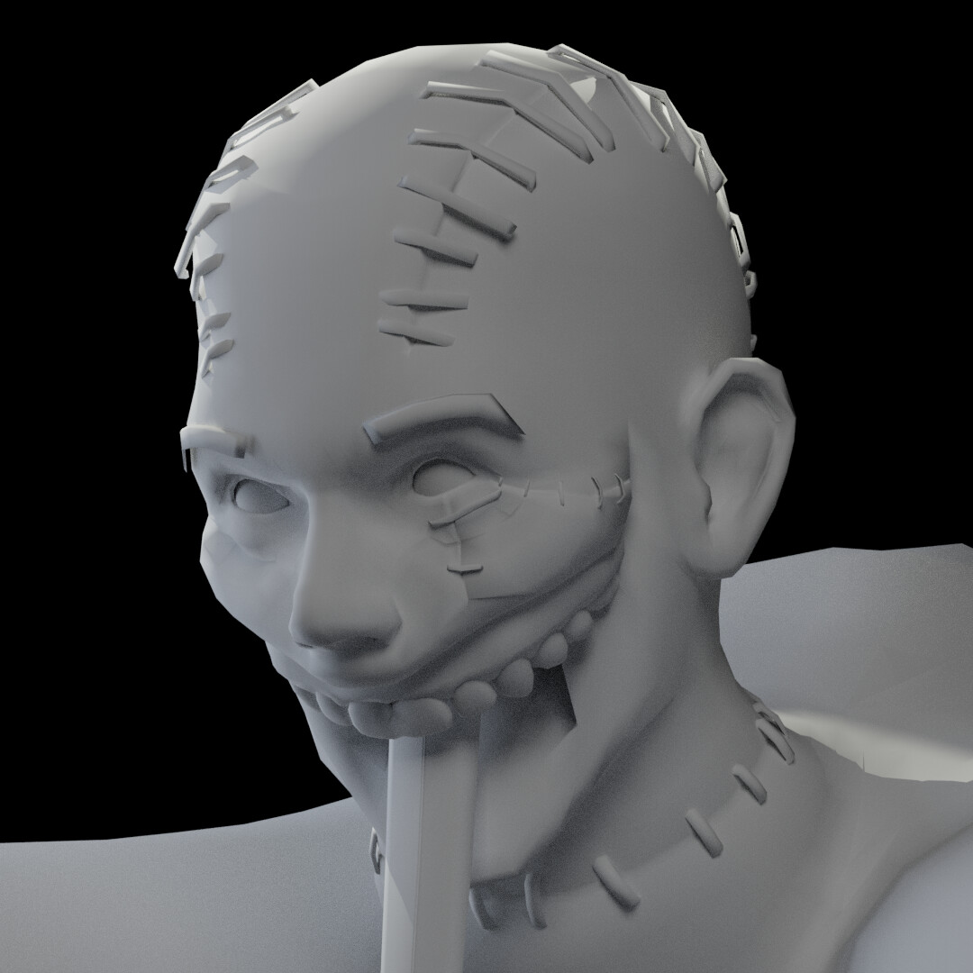 ArtStation - Intern Project - 3D GoryCranial Junction Character Modeling