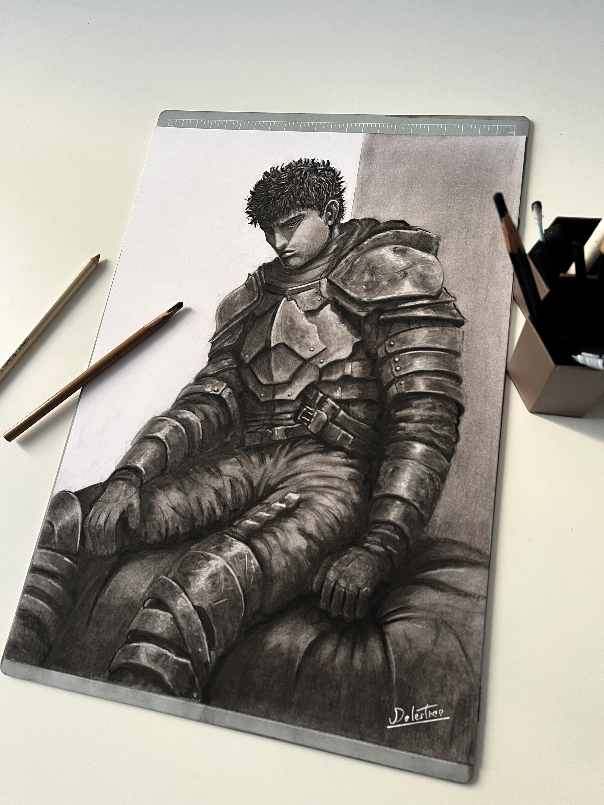 ArtStation - Charcoal drawing - handmade - Berserk