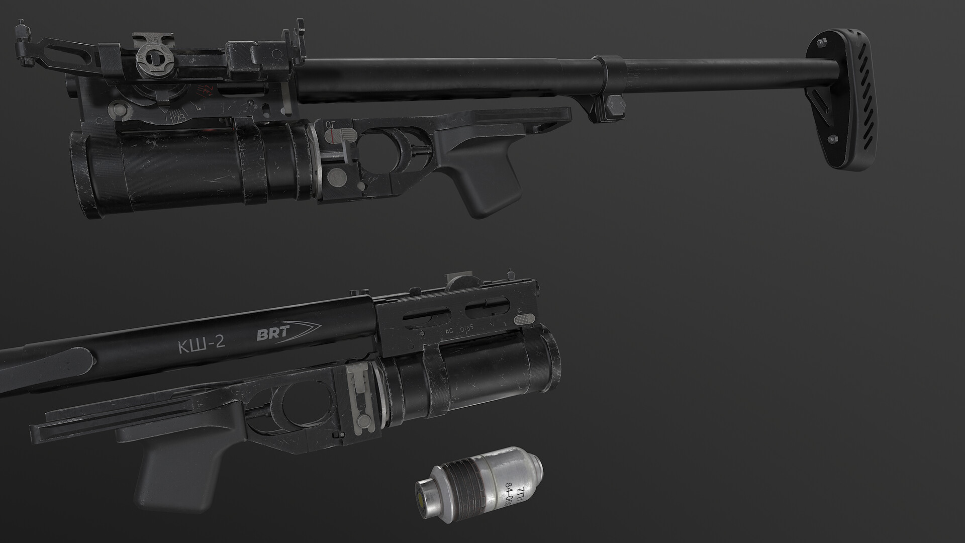 ArtStation - GP-25 grenade launcher, KSH-2 stock and VOG-25 grenades
