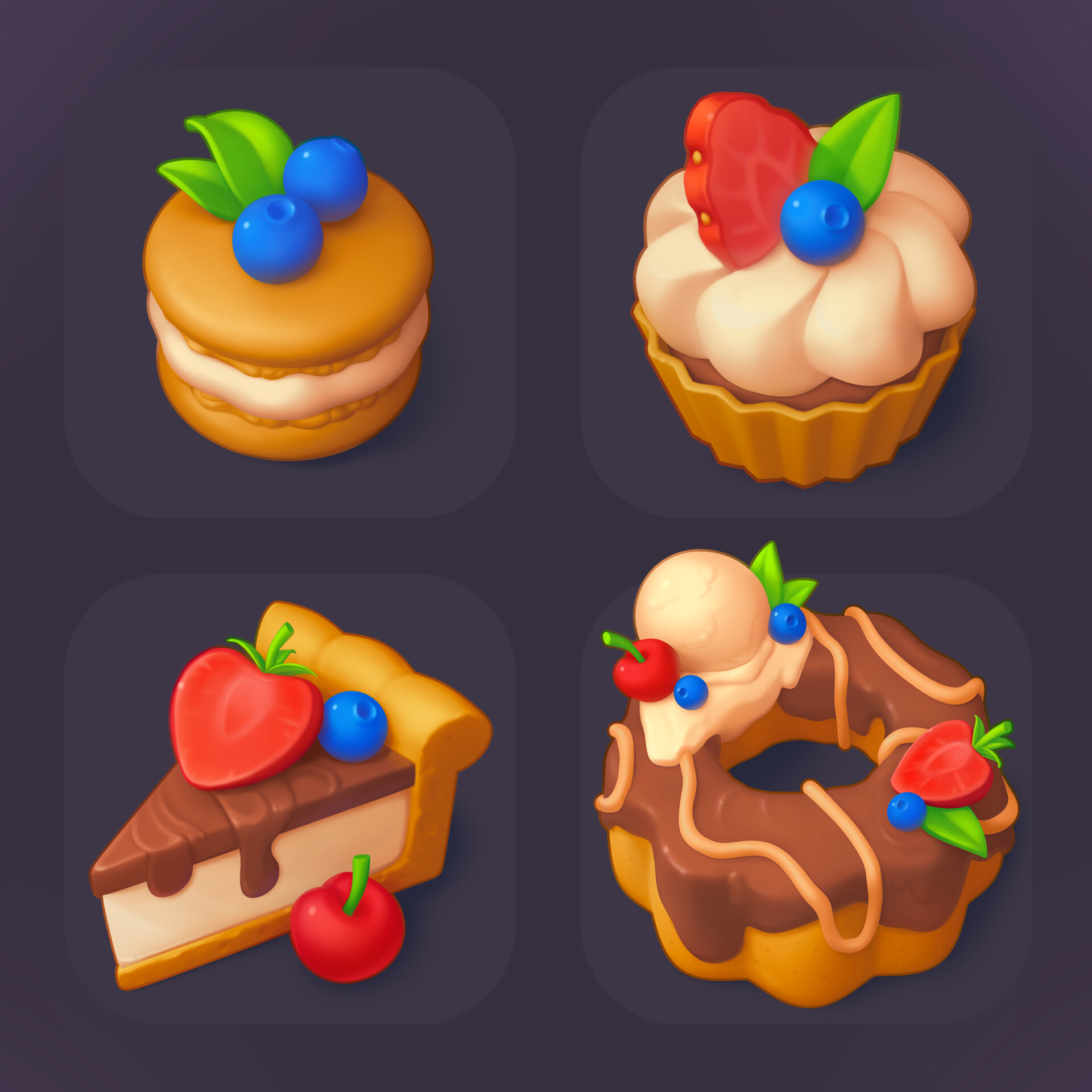 ArtStation - Merge-2 cake icons