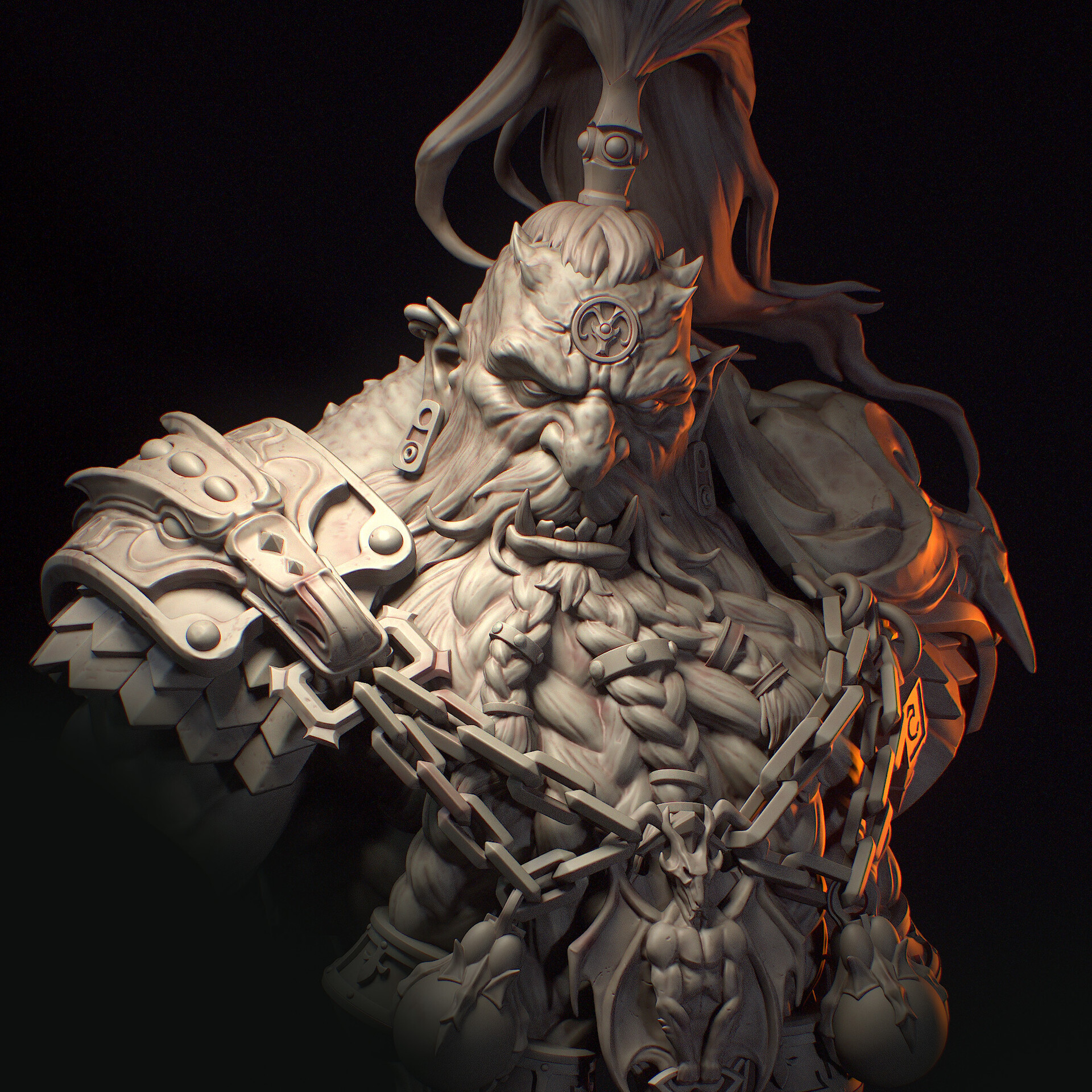 ArtStation - Zugram, Chaos Dwarf bust