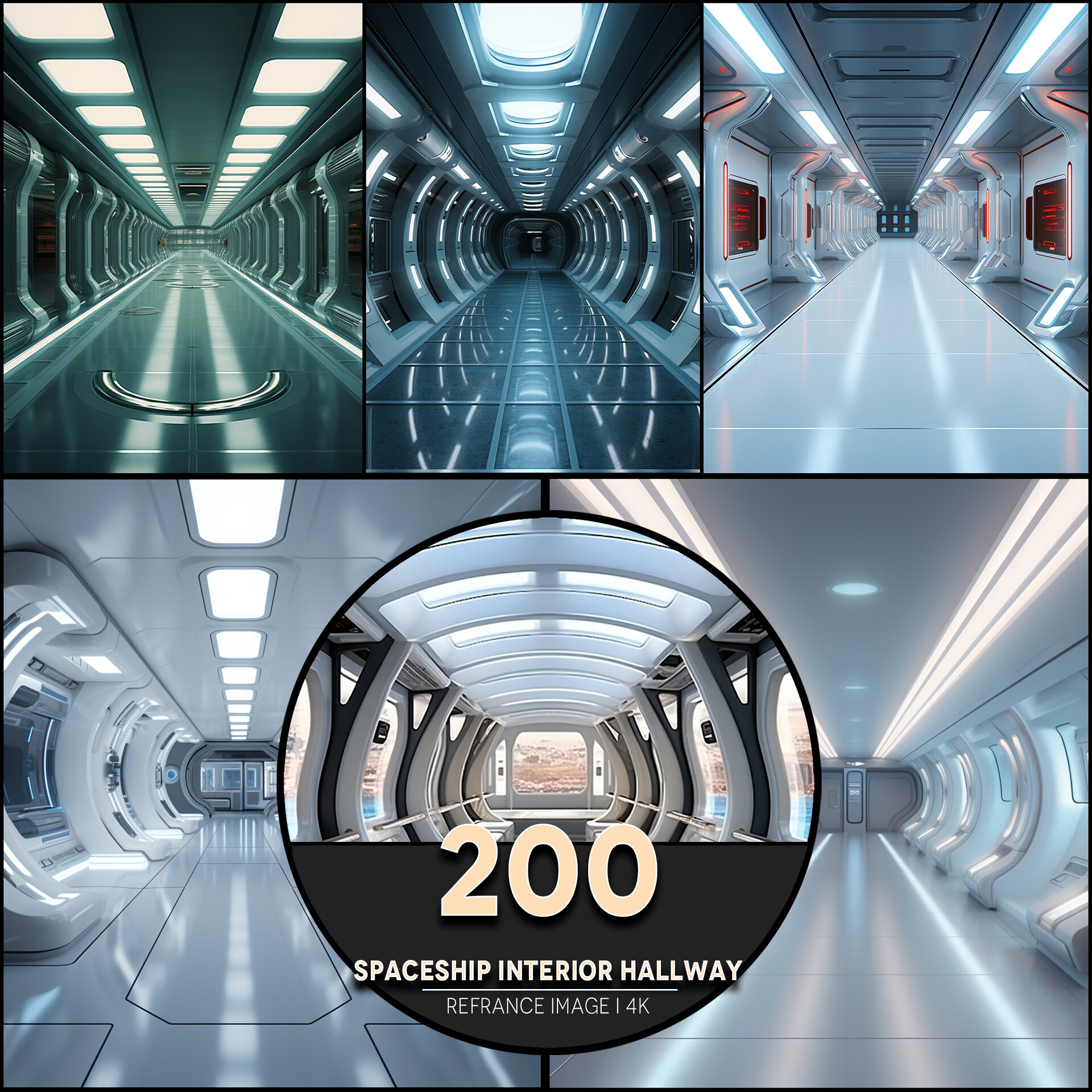 ArtStation - Spaceship Interior Hallway 4K Reference/Concept Images