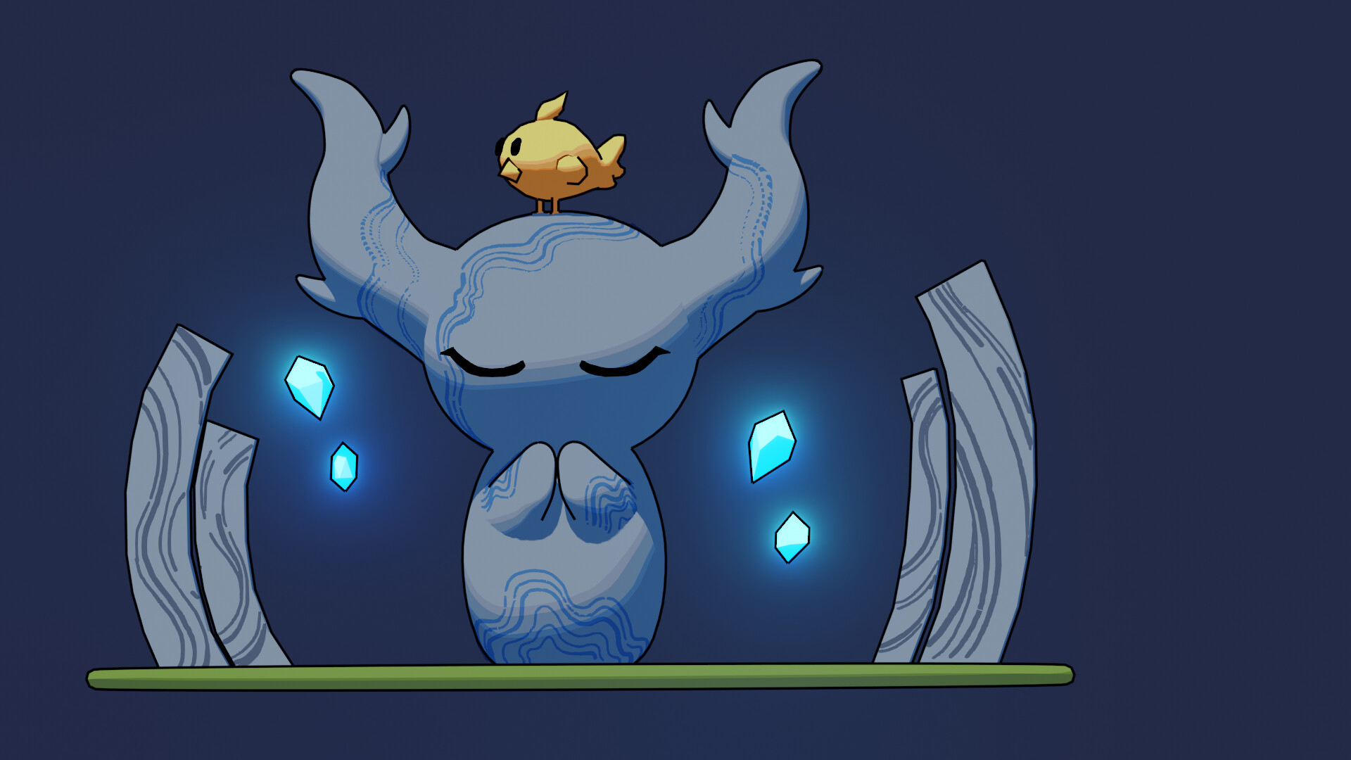 ArtStation - The little bird & the statue - 3D model