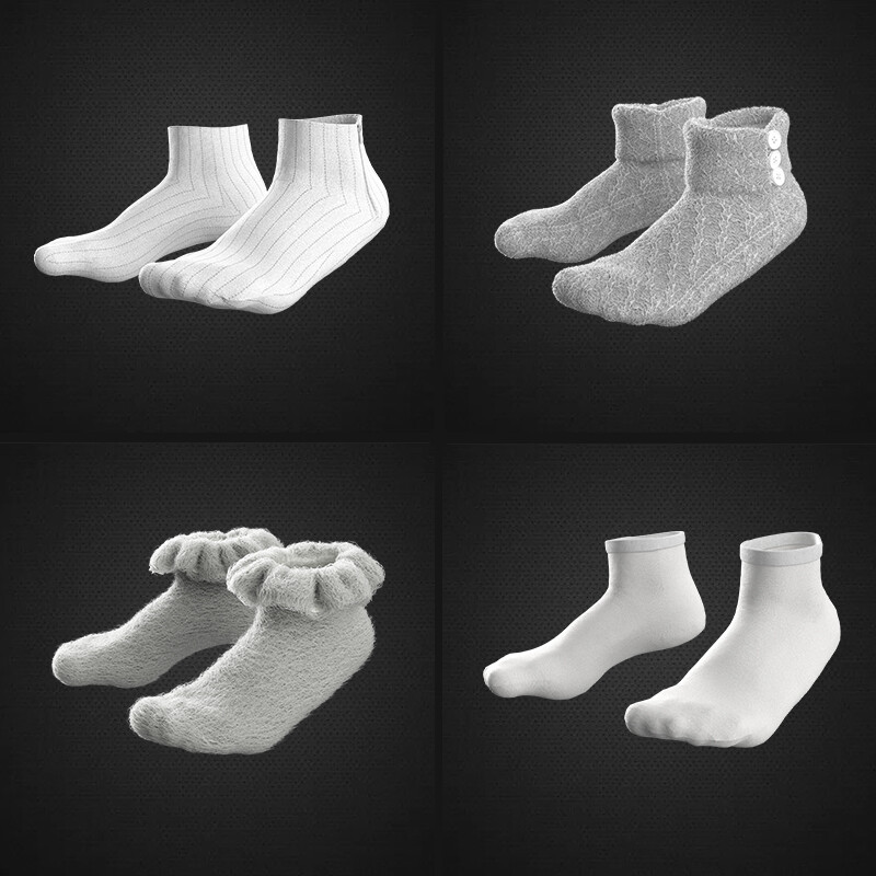 ArtStation - 17 BASIC WOMEN'S SOCKS / ZPRJ + OBJ + FBX / Marvelous + Clo3D