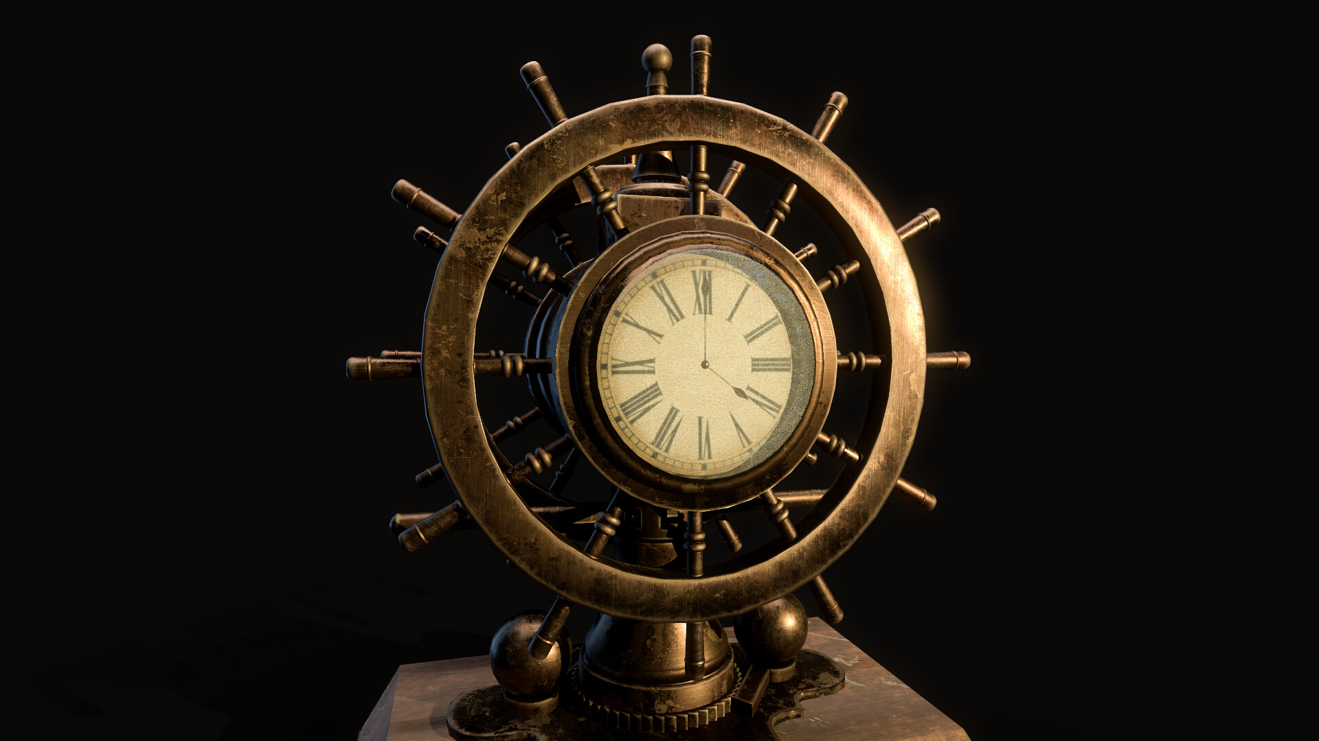 ArtStation - Victorian Pirate ship wheel Clock