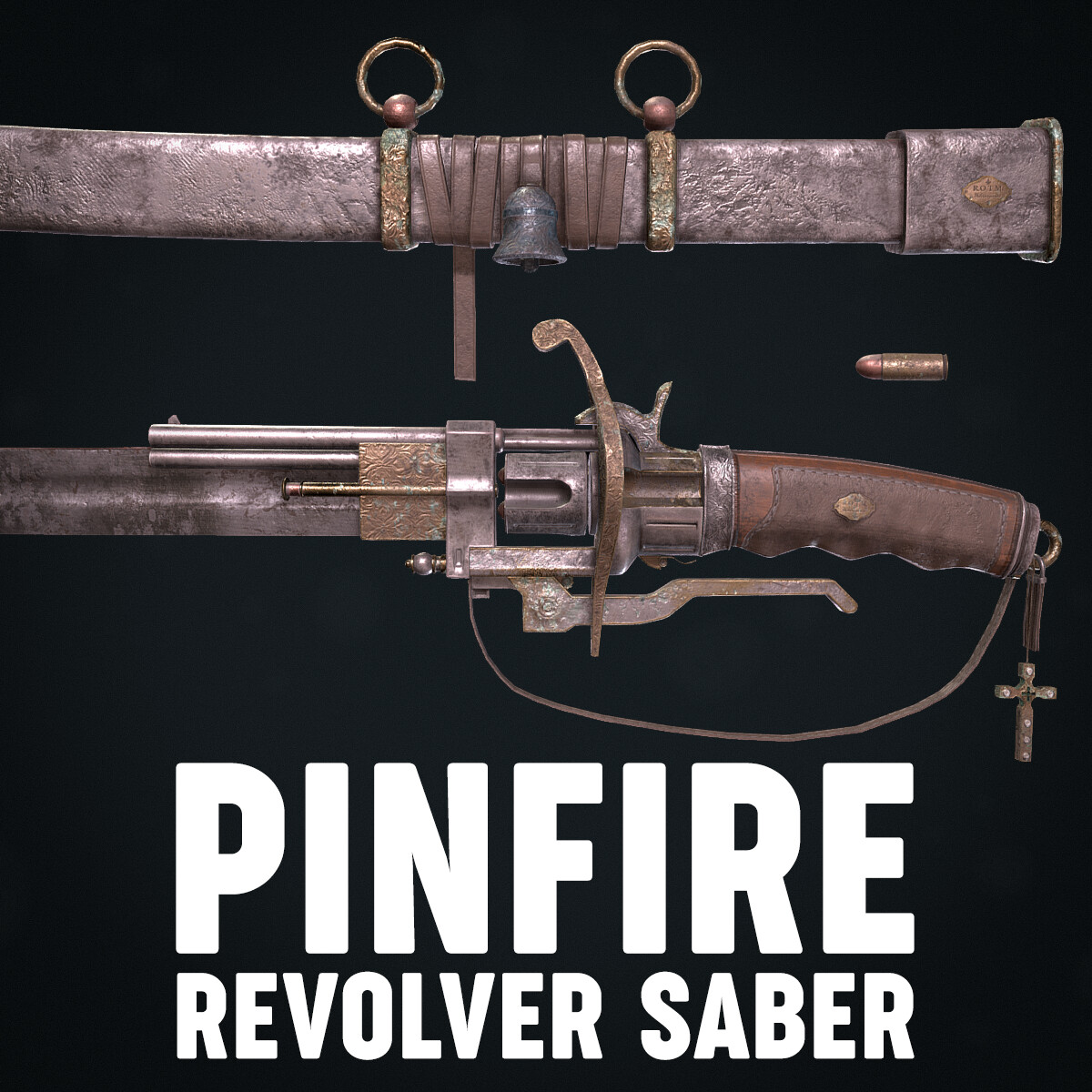 ArtStation - Pinfire Revolver Saber - Weapon Model