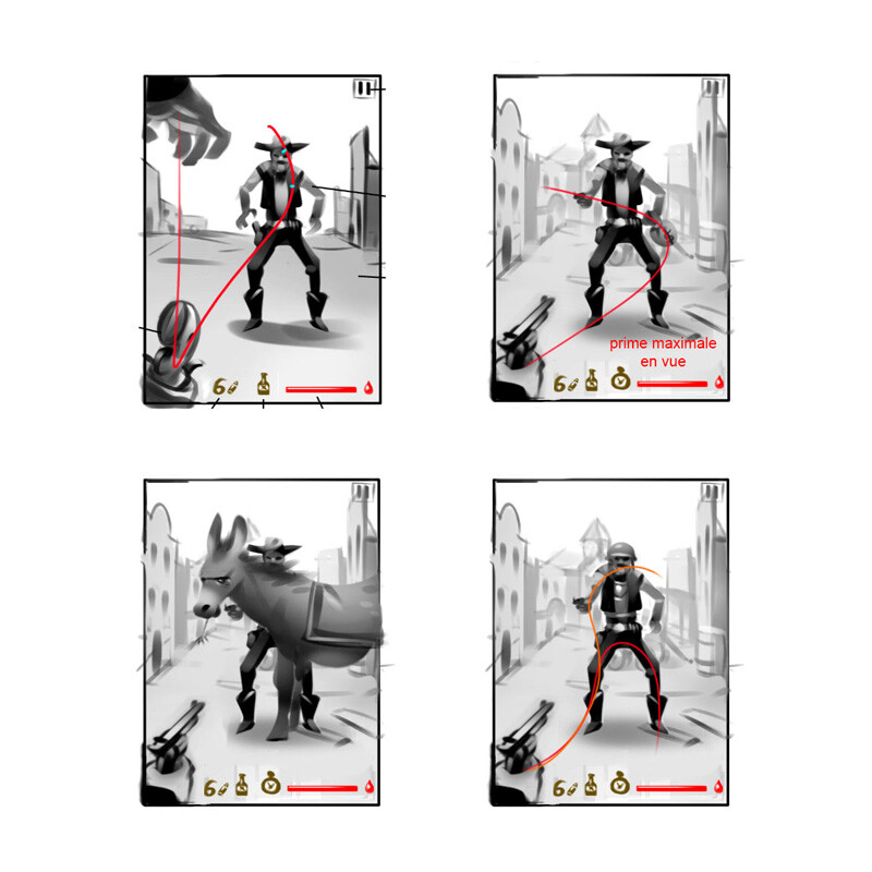 ArtStation - Cowboy showdown mobile game - Groundwork