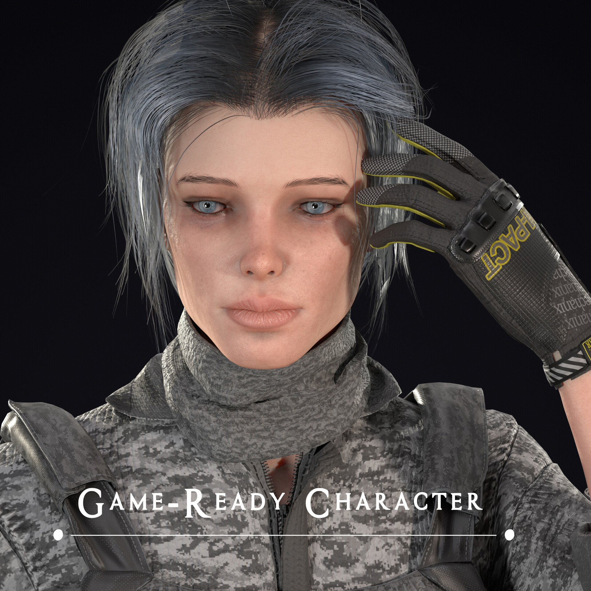 ArtStation - Female Soldier - Game Ready Character