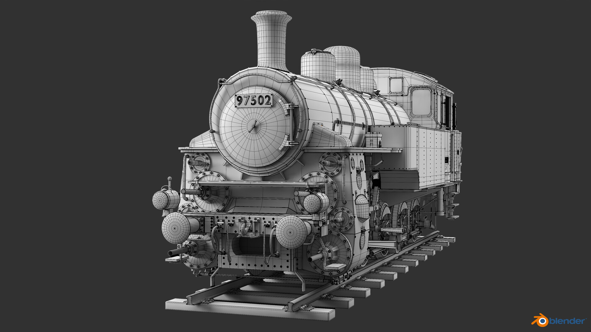 ArtStation - Vintage train engine model