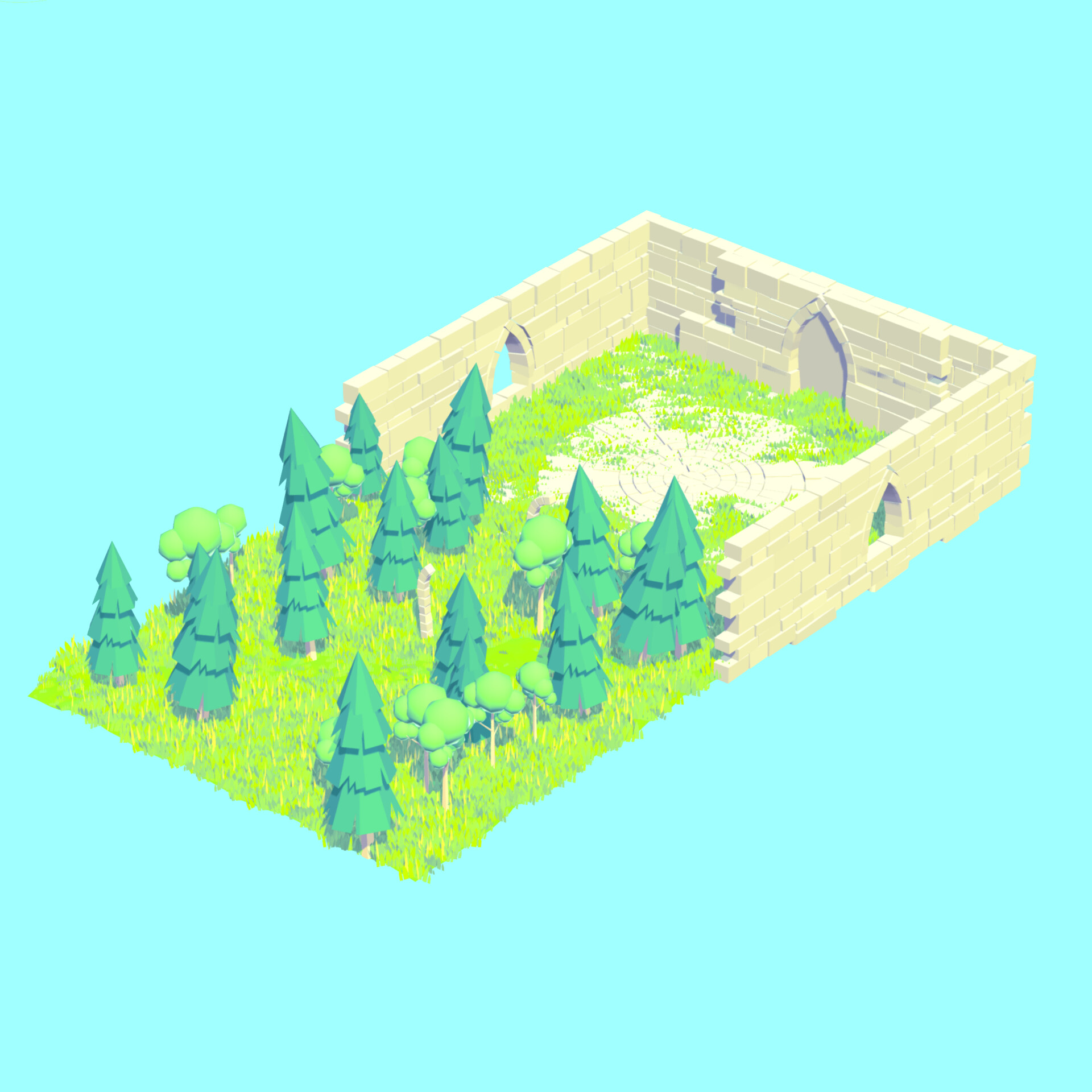 ArtStation - Nature Stylized Low Poly 3D Game Environment 2 - Isometric ...
