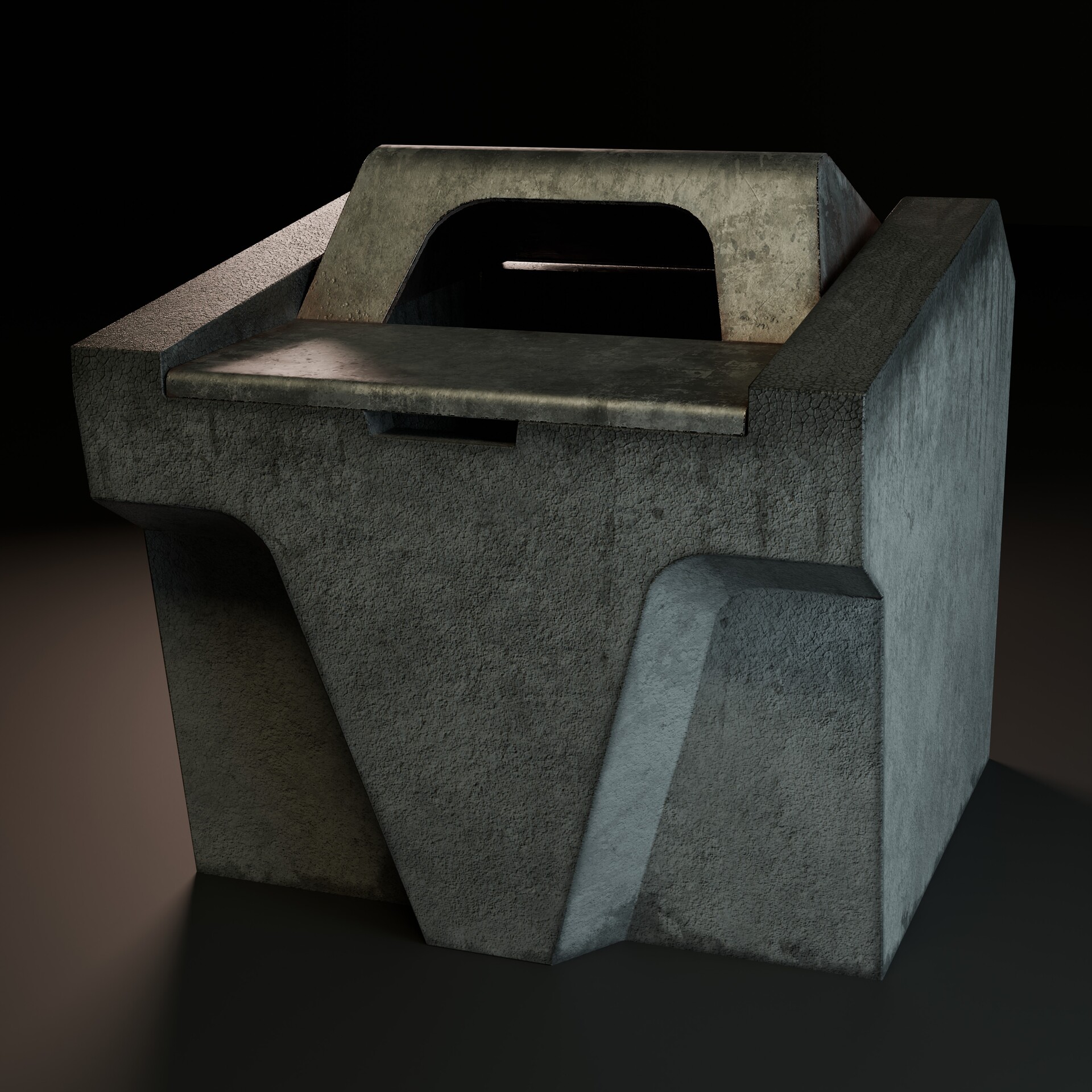 ArtStation - Concrete Trash-bin