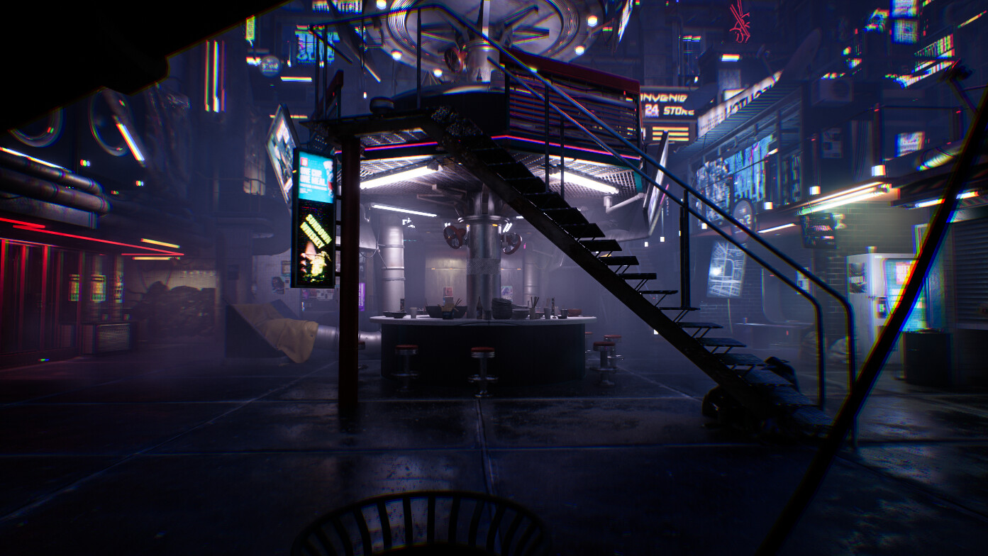 ArtStation - Cyberpunk Styled Lighting Practice - Unreal Engine 5