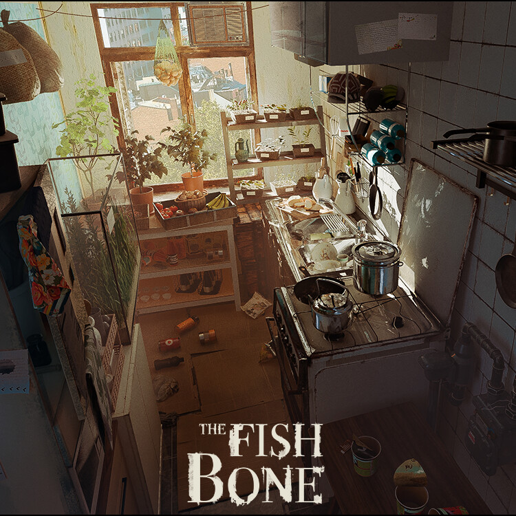 ArtStation - The Fish Bone - Kitchen design