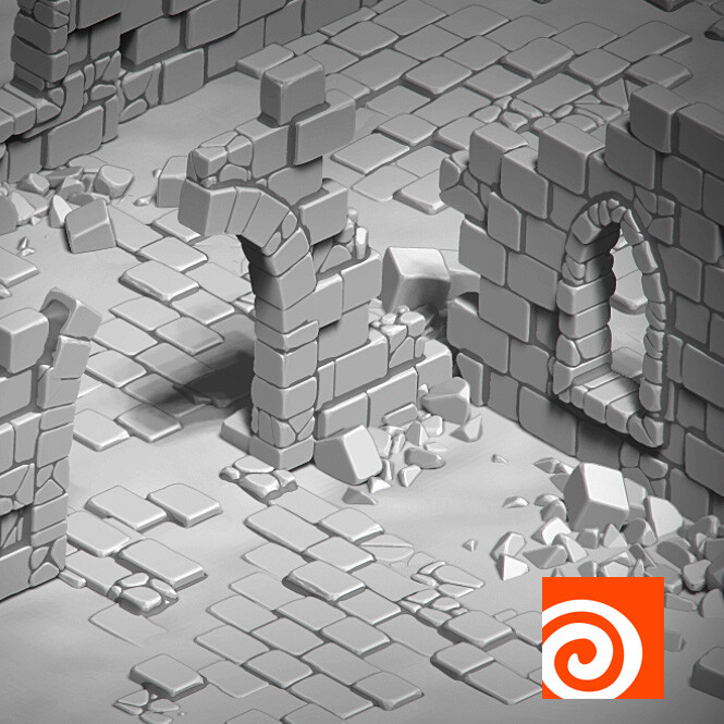ArtStation - Houdini Stylized Castle Wall Generator