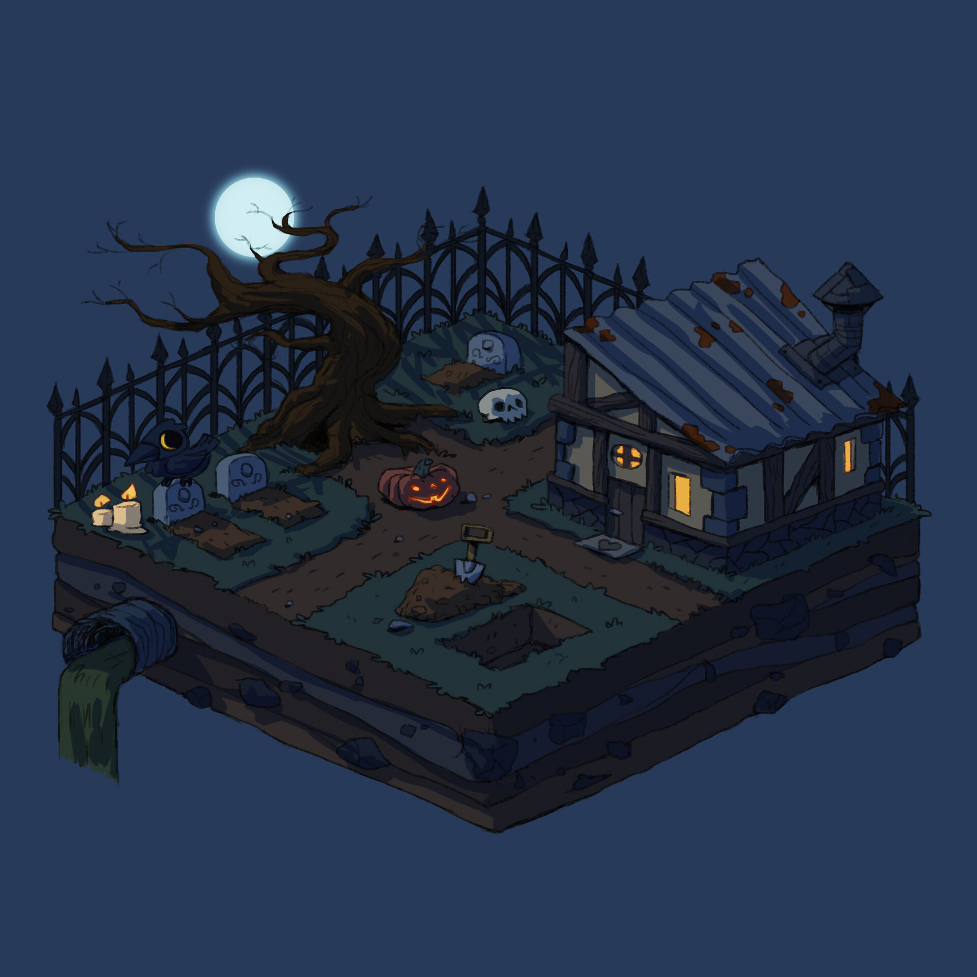 ArtStation - Isometric Graveyard