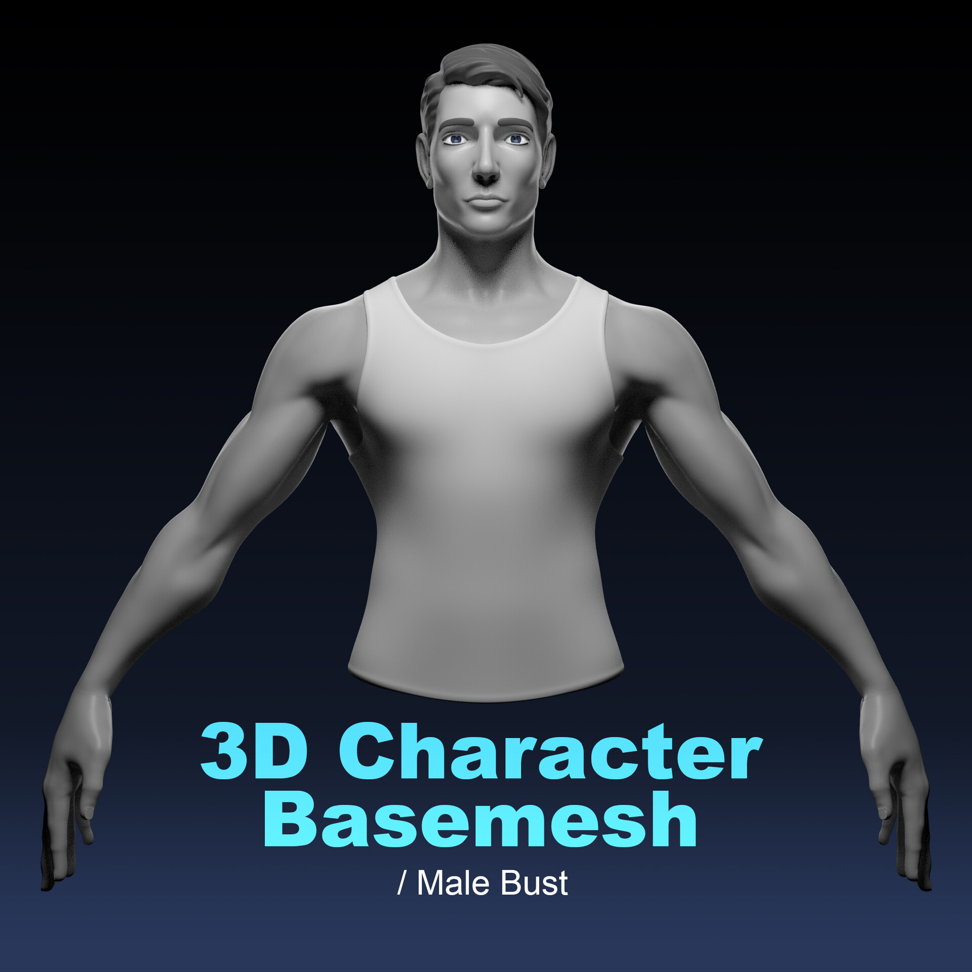 ArtStation - 3D Character Basemesh - Male Bust
