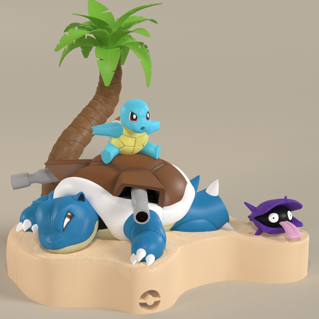 ArtStation - Squirtle Water Fountain: 3D Printed Pokemon Fan Art