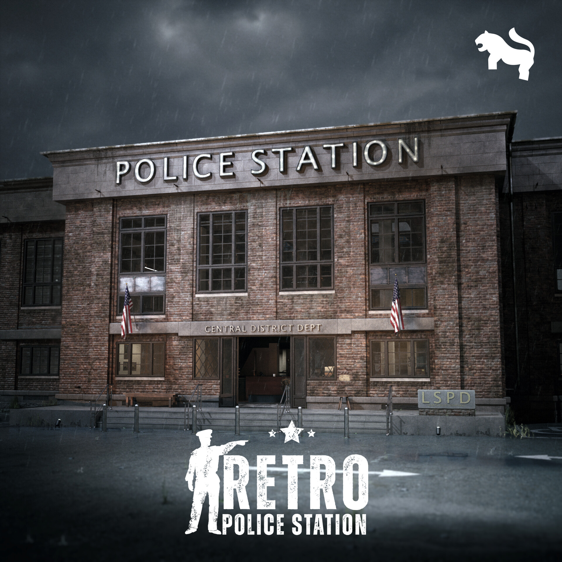 ArtStation - Police Station Building | Retro Police Station