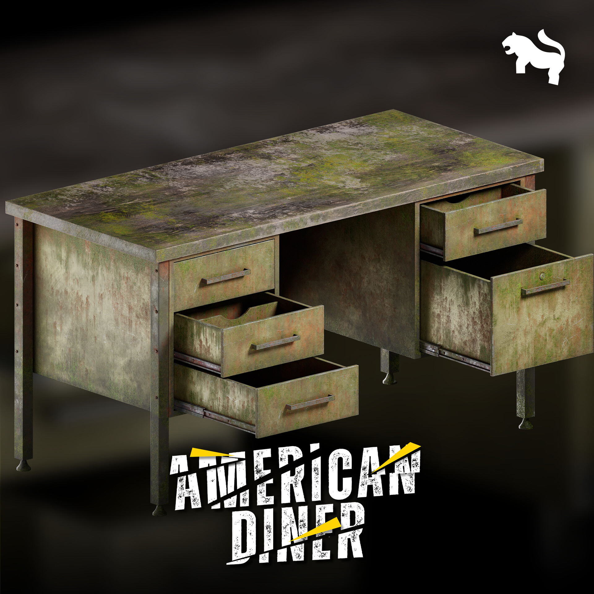 ArtStation - Office Table | Post Apocalyptic American Diner Artwork Title
