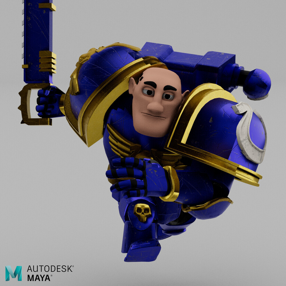 ArtStation - Ultramarine, Warhammer 40,000, an animation model.