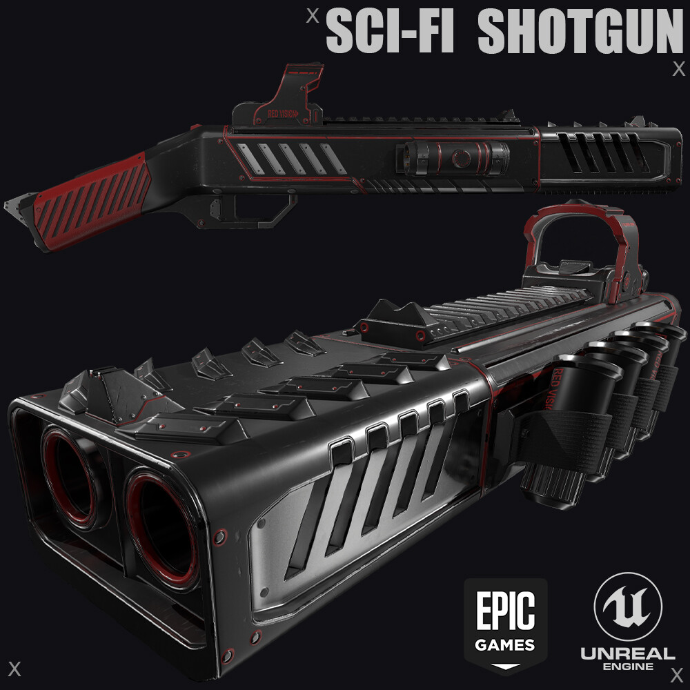 ArtStation - Sci-Fi Double-Barreled Shotgun