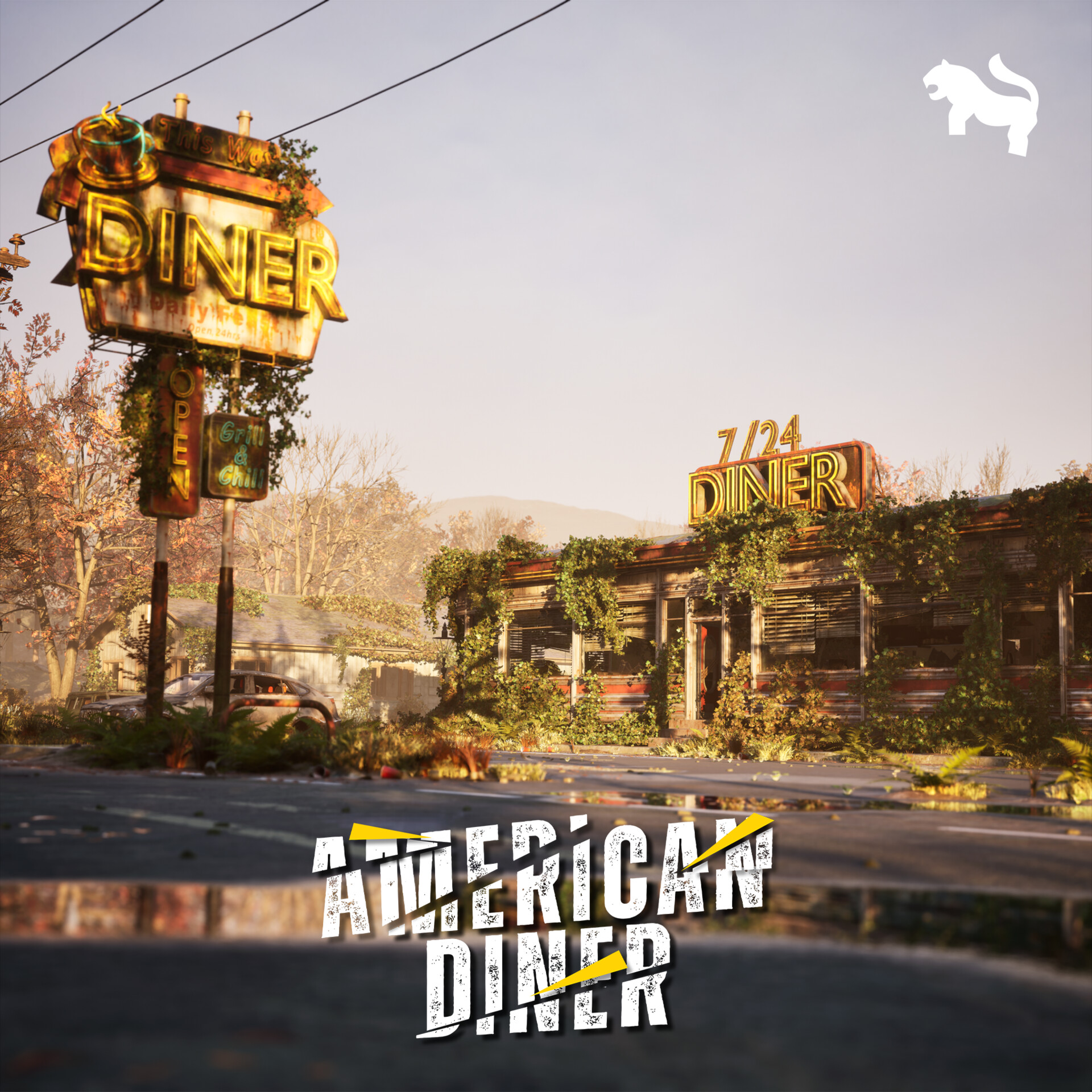 ArtStation - Post Apocalyptic American Diner - Counter - Cabinets - Seating