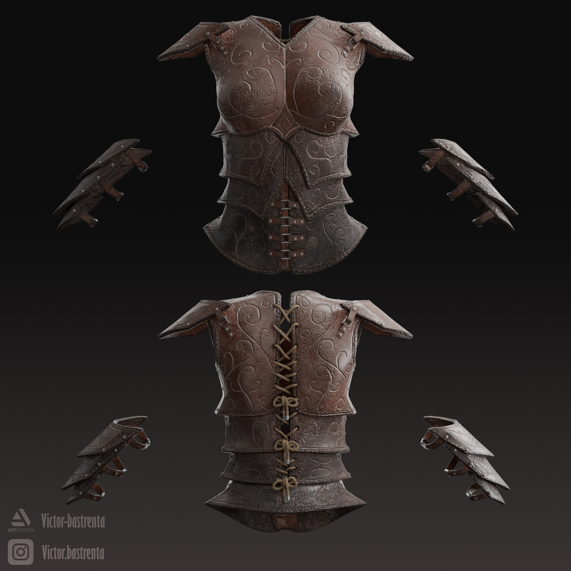 ArtStation - Leather armor and bracer - Medieval / Fantasy