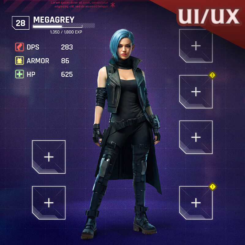 ArtStation - Mobile Cyberpunk Game. UI/UX Design
