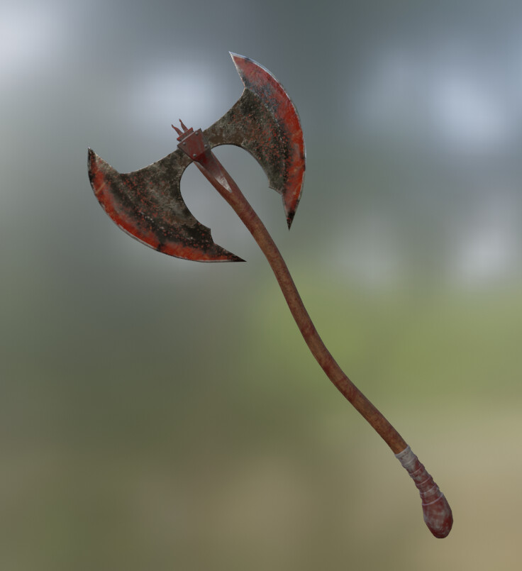 ArtStation - Bloodied war axe