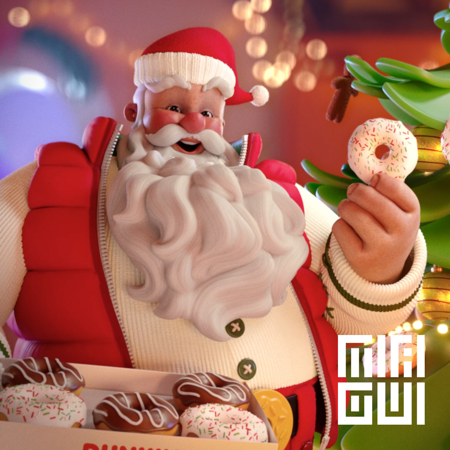 ArtStation - Dunkin' Christmas - Santa Modeling/Lookdev + Lighting