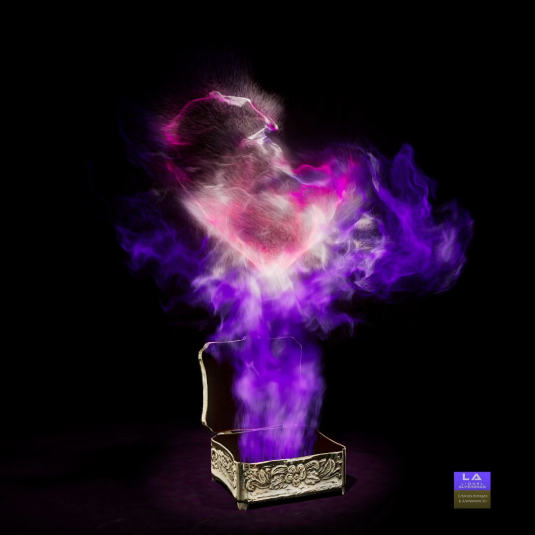 ArtStation - Magic Box with a particle heart - Houdini simulation