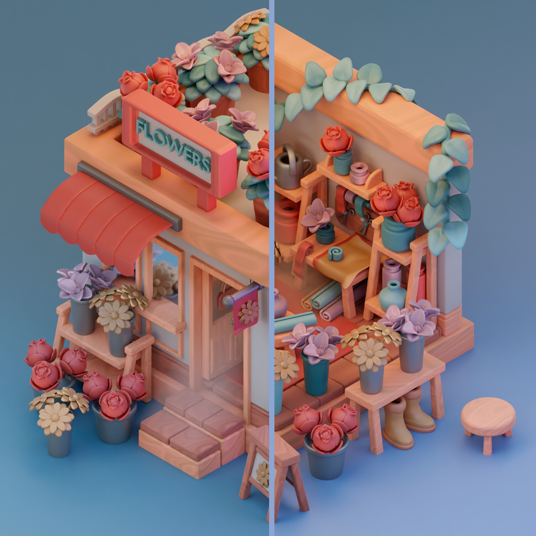ArtStation - 3D Modeling - Flower Shop