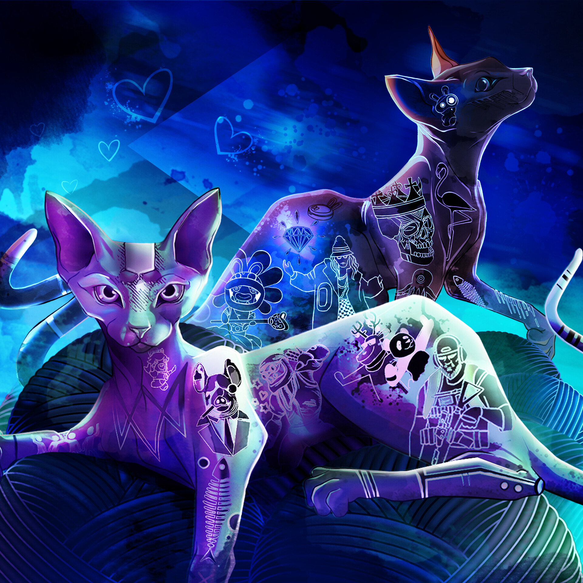 ArtStation - Digital Painting - Cat Day - Ubisoft Celebration