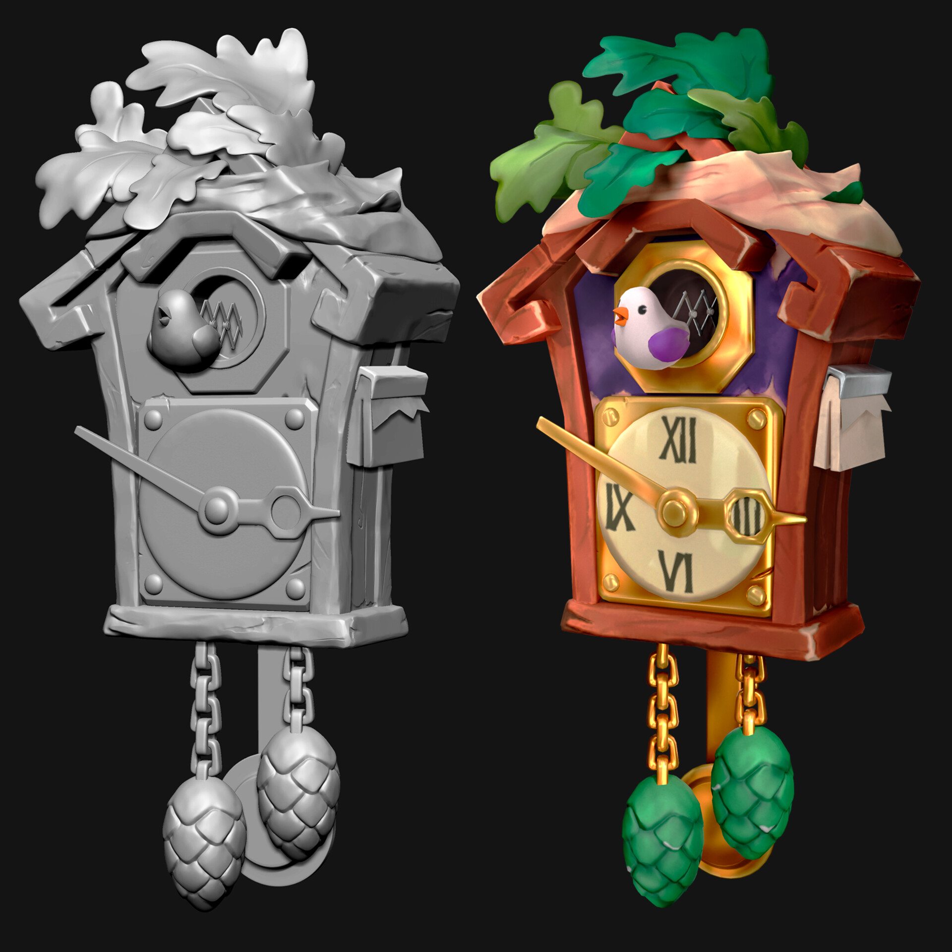 ArtStation - Stylized Cuckoo Clock