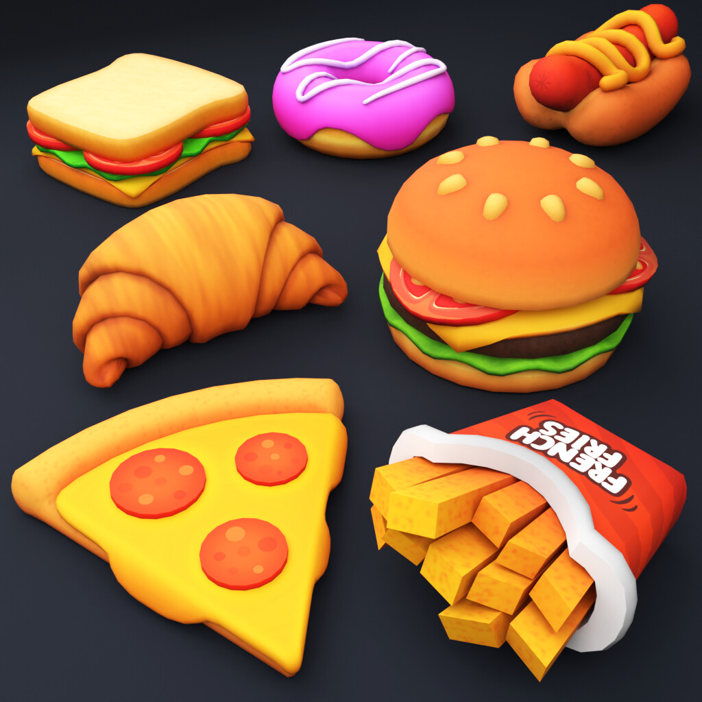 ArtStation - Stylized Fast Foods