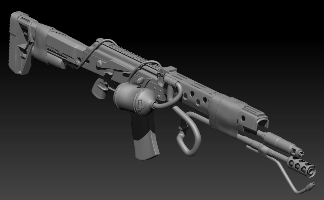 ArtStation - POST APOCALPTIC AK12/M16 W.I.P