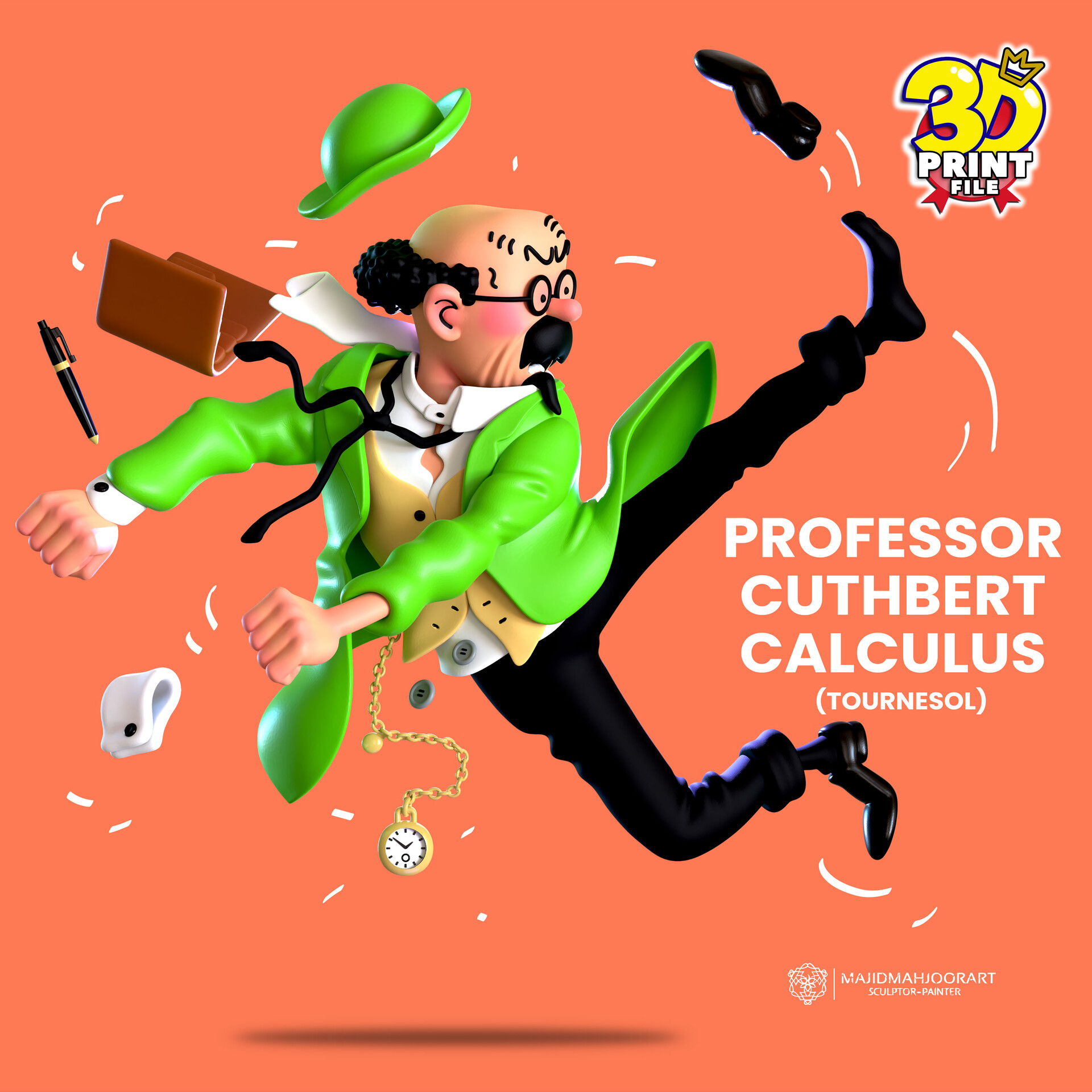 ArtStation - PROFESSOR CALCULUS TOURNESOL 3D model 3D printable model