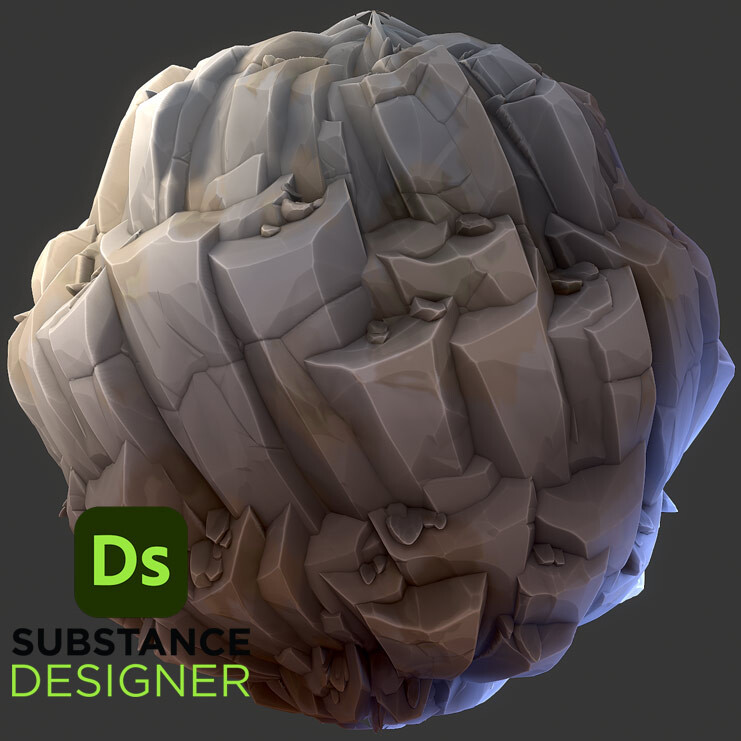 ArtStation - Stylized Basalt Rock Formation - Substance 3D Designer