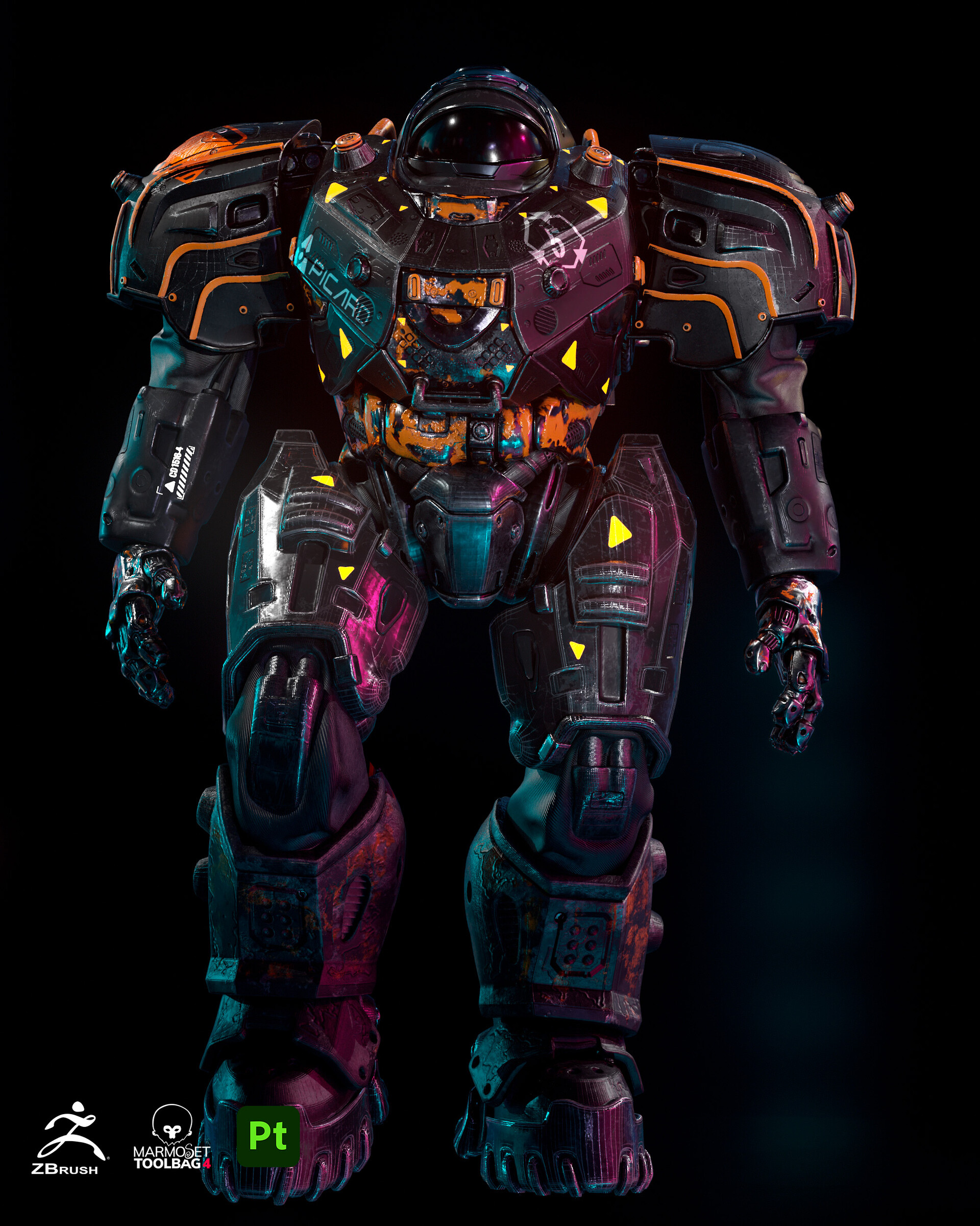 ArtStation - MECHA WARRIOR XC-567 BY Oscar Creativo