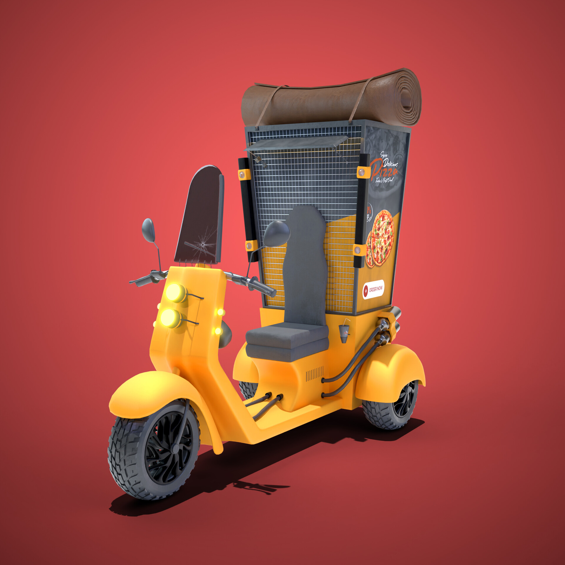 ArtStation - Pizza scooter 3D Model
