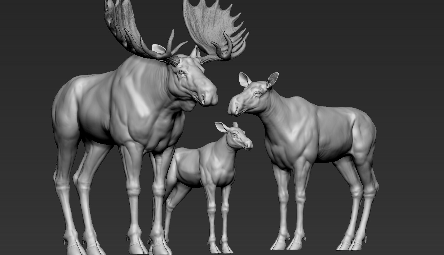 ArtStation - Moose family