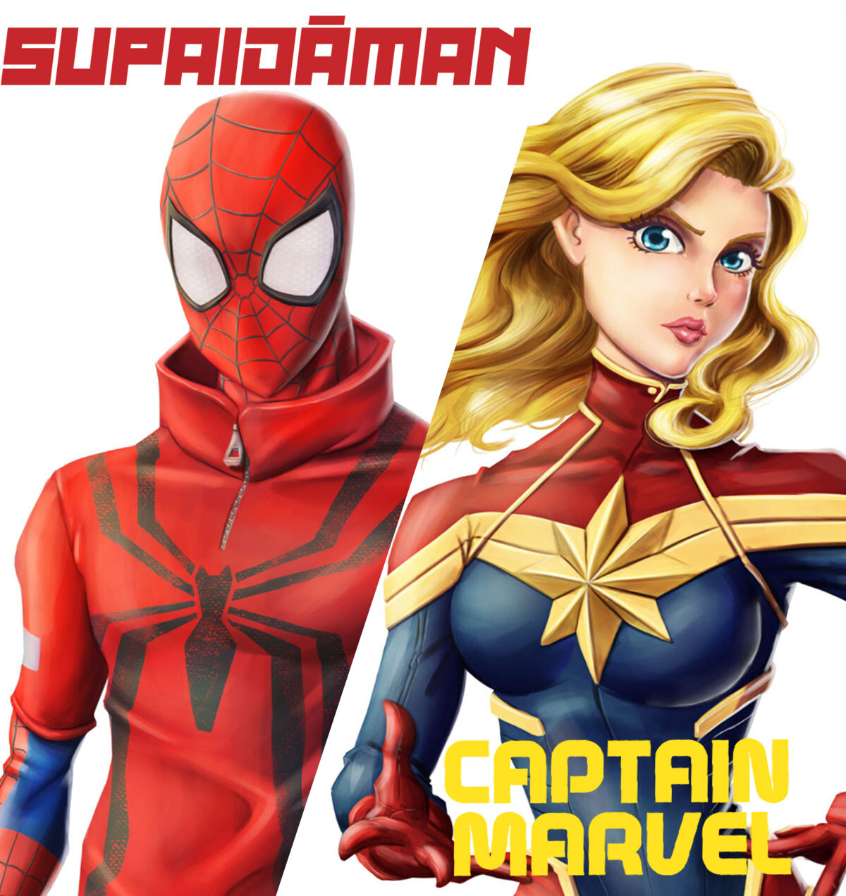 ArtStation - Spiderman/Captain Marvel