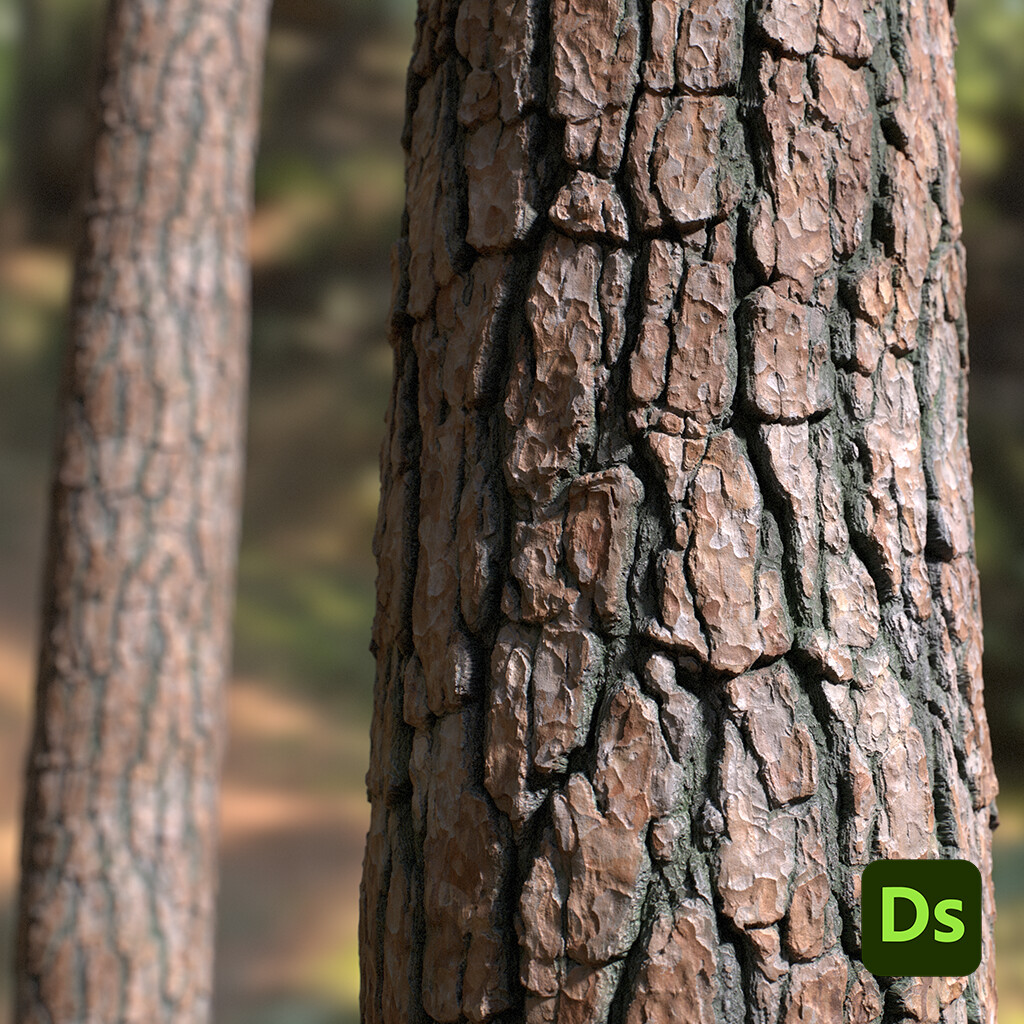 ArtStation - Scots Pine Bark - Procedural Material